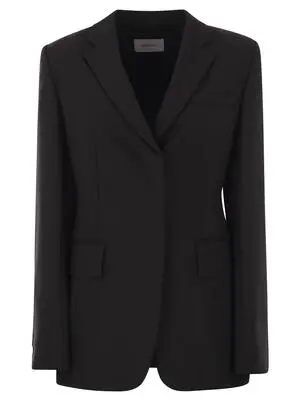 Sportmax Ranghi Stretch Wool Blazer - Black