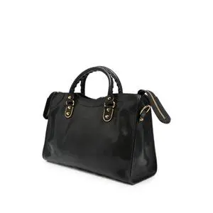 Balenciaga Goatskin Metallic Edge Tote - Black