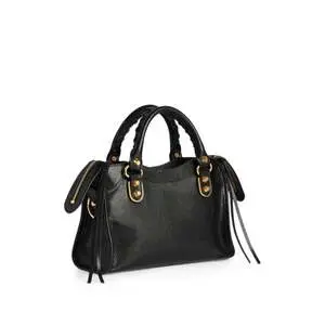 Balenciaga Goatskin Metallic Edge Tote - Black