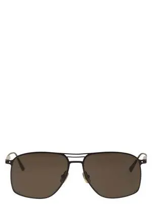 Brunello Cucinelli Titanium Sunglasses With Polyamide Lenses - Brown