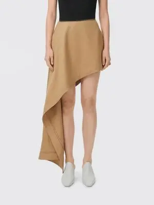 Loewe Cotton And Silk Asymmetric Skirt - Cream