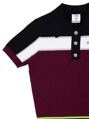 Casablanca Polo Shirt With Striped Detail - Multicolor