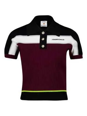 Casablanca Striped Detail Polo Shirt - Multicolor