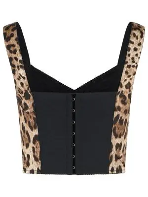 Dolce & Gabbana Leopard Cotton Bustier