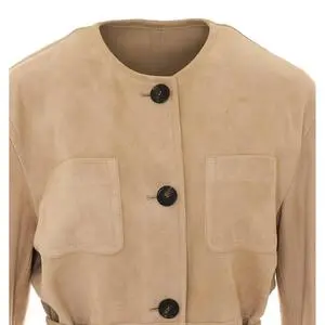 Max Mara Mstboemia Leather Jacket - Cream