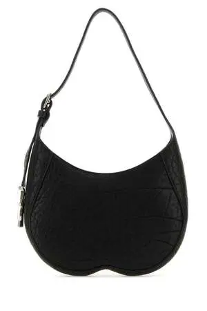 Burberry Leather Small Chess Shoulder Bag - Black