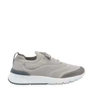 Brunello Cucinelli Techno Cotton Runner Sneakers With Logo - Gray