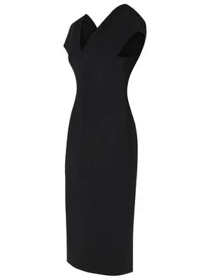 JIL SANDER Virgin Wool Midi Dress