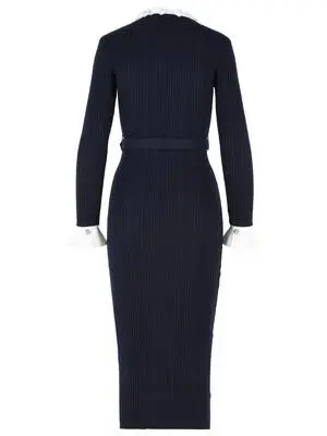 SELF-PORTRAIT Wool Blend Dress - Blue