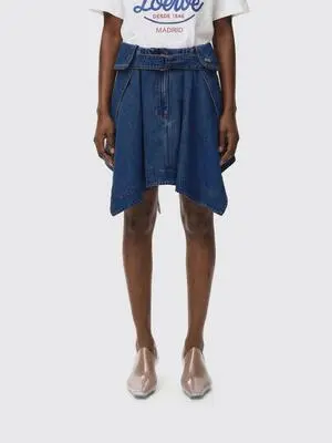 Loewe Asymmetric Denim Skirt - Blue