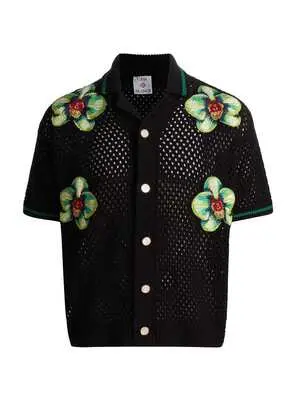 Casablanca Glitch Orchid Embroidered Crochet T-shirt - Multicolor