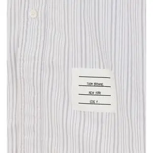 Thom Browne Logo Striped Oxford Short Sleeves Shirt