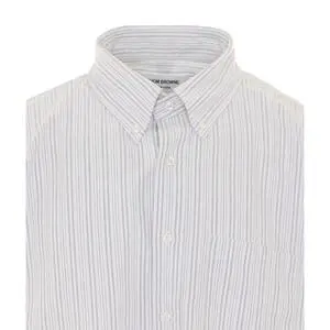 Thom Browne Logo Striped Oxford Short Sleeves Shirt