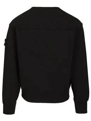 Stone Island Organic Cotton Fleece Cardigan Sweatshirt