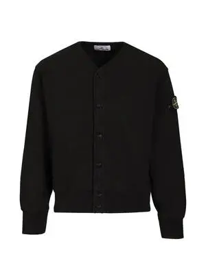 Stone Island Organic Cotton Fleece Cardigan Sweatshirt