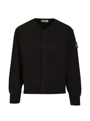 Stone Island Organic Cotton Fleece Cardigan Sweatshirt