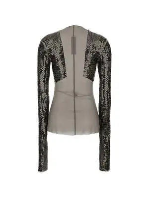 Rick Owens Sequin-embellished Top - Silver