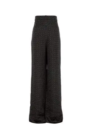 Saint Laurent Pritned Satin Wide-leg Pant