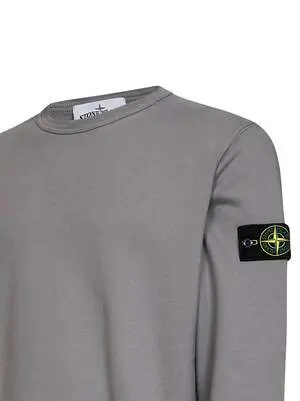 Stone Island Grey Organic Stretch Cotton Crewneck Sweatshirt