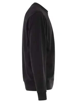 Stone Island Regular Fit Crew Neck Sweatshirt With Seasonal Pocket - Black