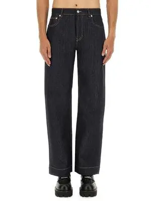 Alexander McQueen Wide Leg Jeans - Blue