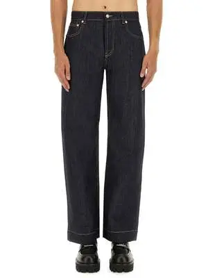 Alexander McQueen Wide Leg Jeans - Blue