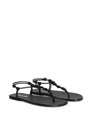 JIL SANDER Flat-soled Sandals - Black