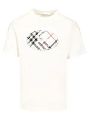 Burberry Knight Check Print Cotton T-shirt