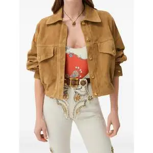 Versace Neutrals Jackets Leather Jackets