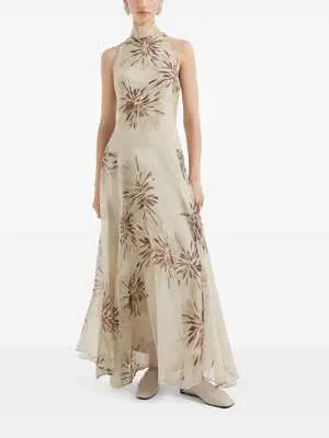 Brunello Cucinelli Long Printed Dress