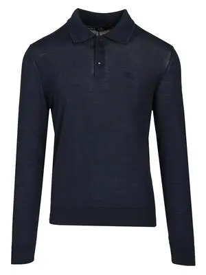 Etro Wool And Silk Polo Shirt - Blue