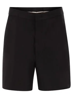 Tagliatore Tailored Linen Bermuda Shorts - Black
