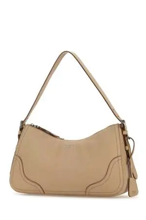 Prada Beige Leather Shoulder Bag - Brown