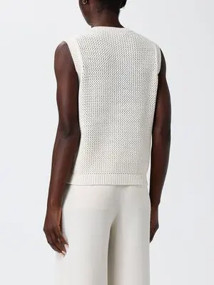 Max Mara Silk Blend Knit Vest - Cream