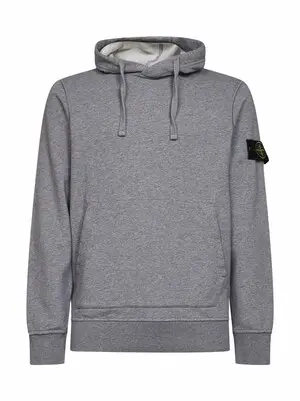 Stone Island Mélange Grey Mélange Organic Cotton Hoodie - Multicolor