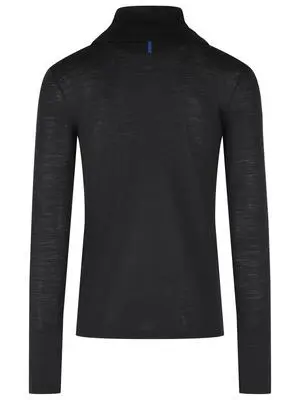 JIL SANDER Virgin Wool Blend Long Sleeve T-shirt - Black