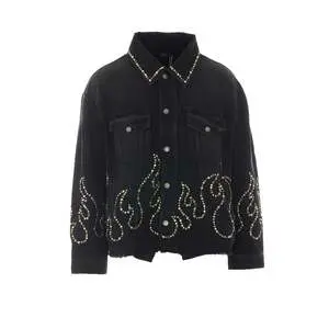 Amiri Studs Flames Trucker Jacket