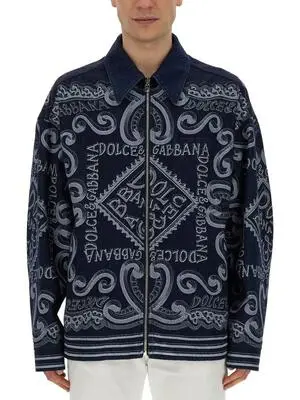 Dolce & Gabbana Navy Print Cardigan - Blue