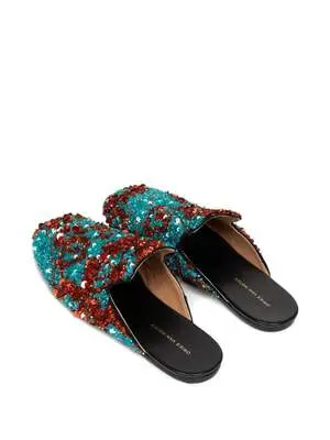 Dries Van Noten Sequined Slippers - Multicolor