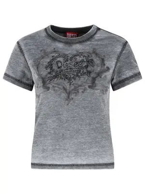 DIESEL® Ila' Grey Cotton Blend T-shirt - Gray