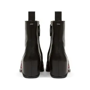 MAISON MARGIELA Flame-appliqué Leather Boots - Black