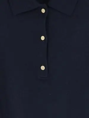 Max Mara Cotton, Silk And Cashmere Polo Shirt - Blue