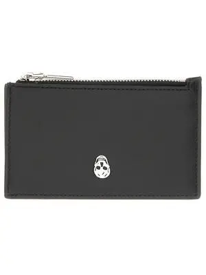 Alexander McQueen Card Holder Skull - Black