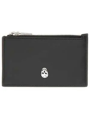 Alexander McQueen Card Holder Skull - Black