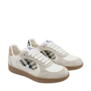 Burberry Terrace Check Sneakers - Cream