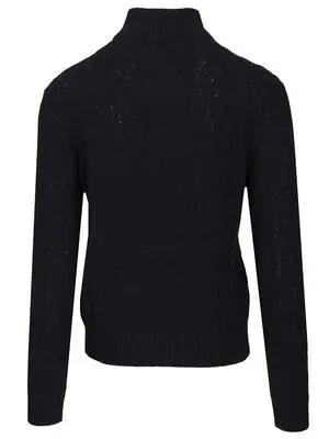 Etro Cashmere Quarter Zip Turtleneck Sweater - Blue