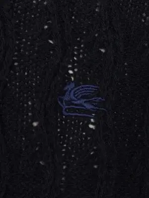 Etro Cashmere Quarter Zip Turtleneck Sweater - Blue