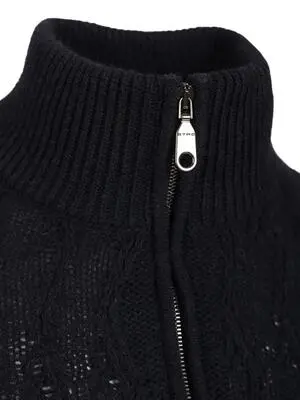 Etro Cashmere Quarter Zip Turtleneck Sweater - Blue