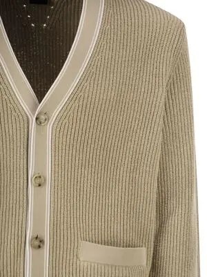 BOSS Ribbed Cotton Cardigan