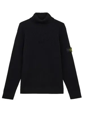 Stone Island Ribbed Wool Turtleneck Pullover